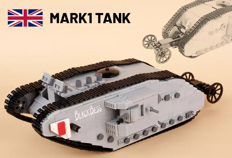 WW1 British Mark I Heavy Tank Custom Military MOC – LittleBlockShop